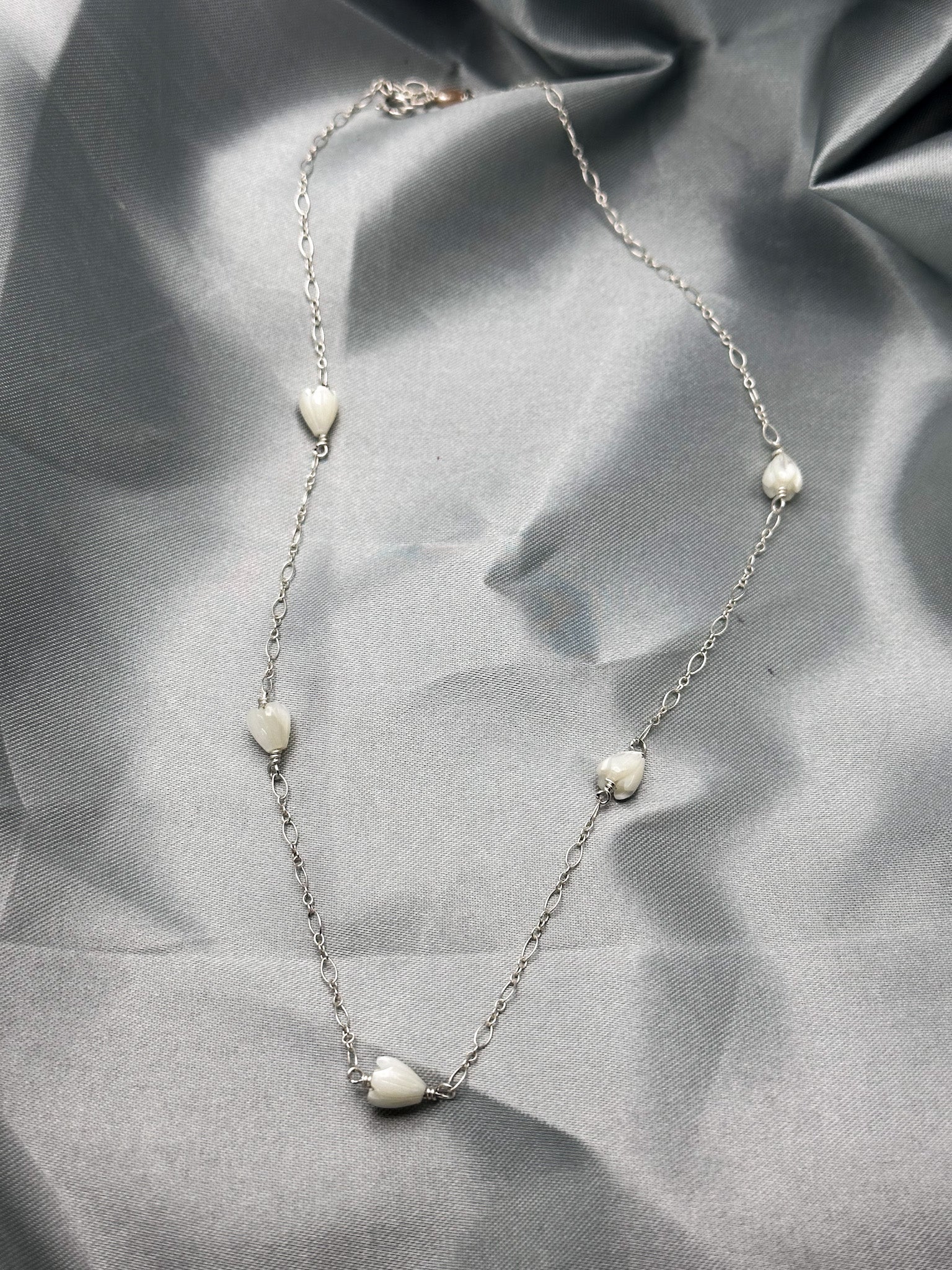 Sterling Silver Long Pikake Necklace – Aydee By The Sea